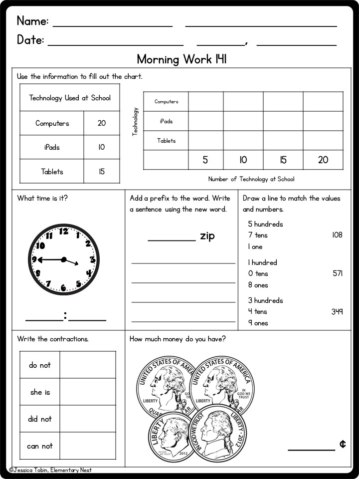 Second Grade Morning Work 4th Quarter Elementary Nest Second Grade Morning Work 4th Quarter Elementary Nest